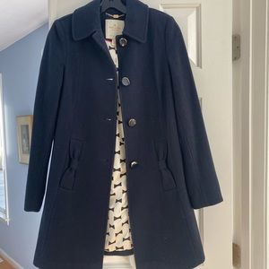 kate spade | Jackets & Coats | Kate Spade Red Wool Leopard Collar Coat ...